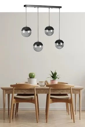 Opviq Elegant Dark Grey Chandelier, Metal Body, Adjustable Height, 70 cm Total Height, E27 Socket Max 40W, Stylish Design for Modern Spaces