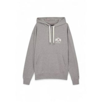 Tommy Hilfiger Logo Stickerei Kordelzug Fleece-Hoodie - - Sweatshirts & Hoodies - Herren - Grau - L