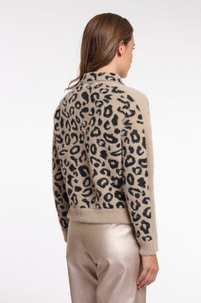 Rino&Pelle Strickjacke JET Kunstfell im Animal-Muster Allover