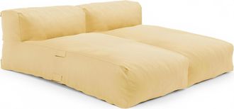 Oviala Gartenmöbel, modular, mit 2 Ottomanen, Hellgelb - Mixi