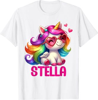 BDAZ Stella-Einhorn-Name, personalisiertes Design T-Shirt