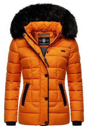 Marikoo Steppjacke Unique modische Winterjacke mit Kunstpelz-Kapuze