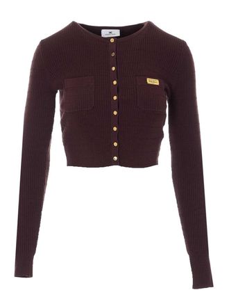 Elisabetta Franchi Pull Col Rond - Marron
