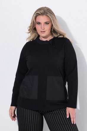 Ulla Popken Sweatshirt Sweatshirt Taschen Stehkragen Langarm