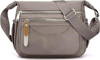 Generic Garhomtur Sac &agrave; bandouli&egrave;re multi-poches de grande capacit&eacute; pour femme, en nylon imperm&eacute;able, d&eacute;contract&eacute;, sac &agrave; bandouli&egrave;re unique, Th&eacute; au lait