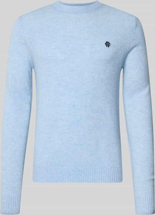 Mc Neal Slim Fit Strickpullover aus reiner Wolle mit Label-Stitching