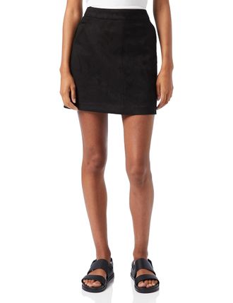 Vero Moda Damen Sortky Vmdonnadina Fauxsuede Skirt Noos Rock, Schwarz, XXS EU