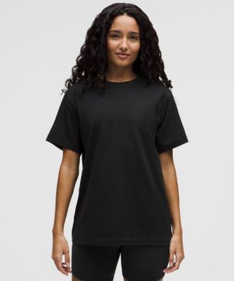 lululemon T-Shirt aus Bio- mit Rundhalsausschnitt f&uuml;r Frauen - Gr&ouml;&szlig;e 2XS in Black