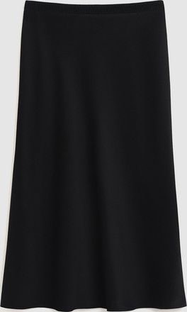 Ami Jupe Midi With Ribbed Detail Noir