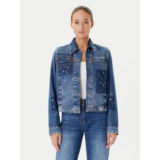 Guess Jeansjacke W5YN69 D5R01 Dunkelblau Regular Fit