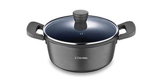 3 Claveles Kochtopf Ø 20 x 9,5 cm Aluguss mit Deckel Dark Collection 3C