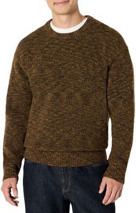 Amazon Essentials Pull Épais à Col Rond Multicolore, Coupe Décontractée Homme, Brun Foncé Chiné, XXL