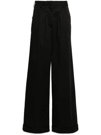 Palm Angels pantalon droit à design plissé - Noir