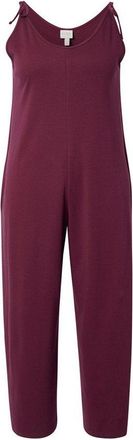 Ulla Popken Schlupfhose Jersey-Jumpsuit weites Bein Ziernaht Biobaumwolle