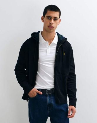 Polo Ralph Lauren sweat &agrave; capuche zipp&eacute; &agrave; logo icon noir