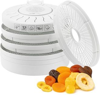 Clatronic D&ouml;rrautomat | 5 stapelbare Ebenen | f&uuml;r bis zu 3,5 kg zu trocknende Lebensmittel | D&ouml;rren mit Umluft | 250 Watt | D&ouml;rrger&auml;t | Food Dehydrator | DR 275
