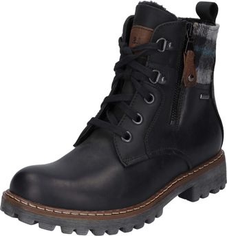 Josef Seibel Damen Schnürstiefeletten Marta 52,Weite G (Normal),Wechselfußbett,wasserdicht,Booties,halbstiefel,schwarz-Kombi,39 EU