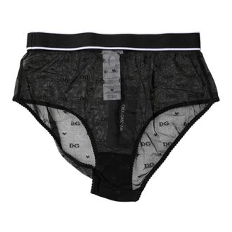 Dolce & Gabbana Femme, Sous-v&ecirc;tements, Noir, Taille: 38 FR Culotte &Eacute;l&eacute;gante en Tulle