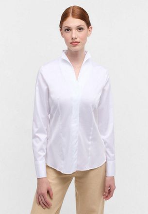 Eterna Blusentop ETERNA REGULAR FIT Langarm Bluse weiss satin 5352-00-D282 - MASTERPIEC