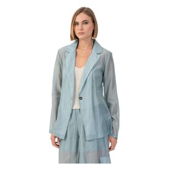 Kocca Femme, Vestes, Bleu, Taille: 42 FR Blazer Chic Transparent