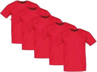 Fruit Of The Loom Valueweight T Shirt 5er-Pack Herren, Red, 3XL