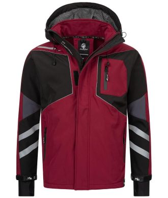 Rock Creek Herren Softshell Jacke Outdoor Jacke Windbreaker &Uuml;bergangsjacke Anorak Kapuze Regenjacke Winterjacke Herrenjacke Jacket H-287 Weinrot 2XL