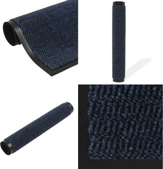 vidaXL Schmutzfangmatte Rechteckig Getuftet 80x120 cm Blau - Schmutzfangmatte - Eingangsmatte - T&uuml;rklinke - Treppenmatte - Badezimmermatte - Home & Living