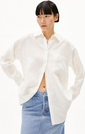 Armedangels Langarmbluse MAALGAA PURE LINO Bluse aus Leinen Loose Fit