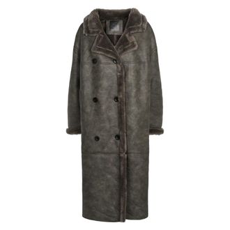 Americandreams Joa Wollmantel Lang - - Coats - Damen - Grau - M