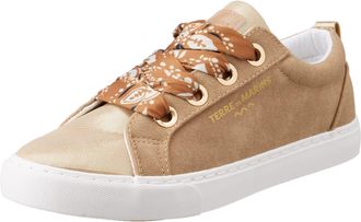 Terre de Marins Damen Tosca Sneaker, Beige glänzend, 38 EU