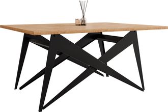 Mirjan24 Couchtisch und Esstisch Xorkol, 2-in-1 Wohnzimmertisch, Praktischer Esszimmertisch, Kaffeetisch, Tisch für Esszimmer und Wohnzimmer, Metallrahmen (Sch