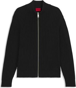 HUGO BOSS Hommes Sriton Veste zipp&eacute;e en Coton avec Maille c&ocirc;tel&eacute;e