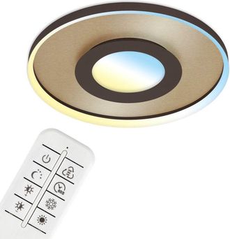 Briloner Brilo - Plafonnier led cct, &oslash; 49,5 cm, 25 w, 3000 lm, marron dor&eacute;