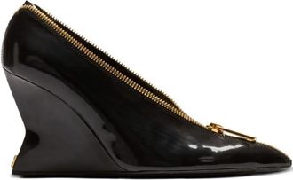 Balmain Hohe Schuhe - Pointed-Toe Heels With Sculptural Wedge - Gr. 37,5 (EU) - in Schwarz - f&uuml;r Damen