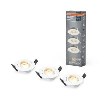 Osram set de spots encastr&eacute;s gradables via interrupteur mural, blanc en aluminium, avec module LED et driver int&eacute;gr&eacute;s, protection IP20 pour lint&eacute;rieur comme