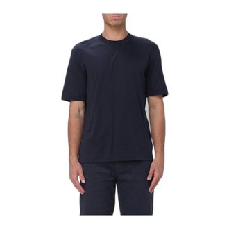 Ermenegildo Zegna T-shirt en coton et soie - Homme - Tops - Bleu - Taille: M