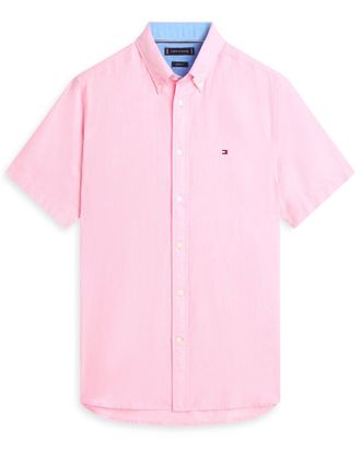 Tommy Hilfiger Kurzarmhemd aus Baumwolle und Leinen, Regular Fit in