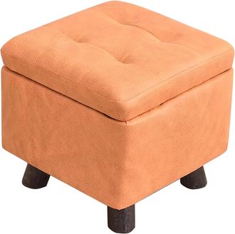 Generic Stilvoller orangefarbener Ottomane mit verstecktem Fach, faltbares Design, perfekt für Schuhbank im Wohnzimmer und Eingangsbereich, multifunktional fü