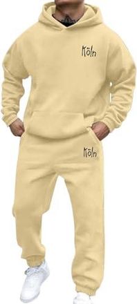 Generic Surv&ecirc;tement pour homme - 2 pi&egrave;ces - En coton - Baggy chaud - Confortable - Sweat &agrave; capuche et pantalon de jogging - Tenue de loisirs - Fitness - Gym -