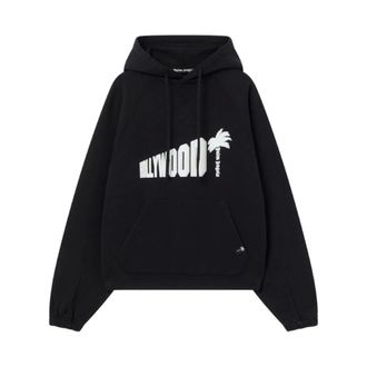 Palm Angels SweaT-shirt &agrave; capuche ample Sunset Blvd - Homme - Sweatshirts et sweats &agrave; capuche - Noir - Taille: XL