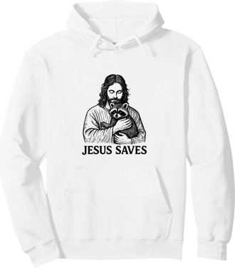 Faith Jesus rettet Waschb&auml;r Pullover Hoodie