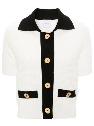 Patou cardigan crop en maille 3D - Blanc