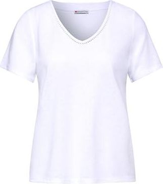Street One A321616 T-Shirt Aspect Lin, Blanc, 42 Femmes