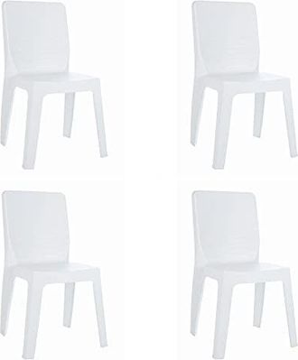 Resol grupo Iris Kunststoff Gartenstuhl Outdoor Terrasse 4er Set wei&szlig;