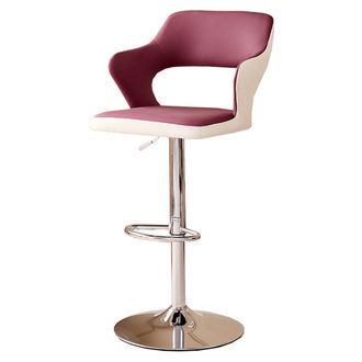 Generic H&ouml;henverstellbarer Barhocker aus Leder mit R&uuml;ckenlehne und Armlehnen, drehbarer K&uuml;chenstuhl f&uuml;r Esszimmer, B&uuml;ro und Restaurant, modernes Rot