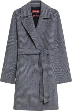 Max Mara Femme, Manteaux, Bleu, Taille: 38 FR Manteau cardigan en laine avec design
