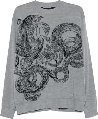 Just Cavalli Rundhals-Strickpullover - - Knitwear - Herren - Grau - L