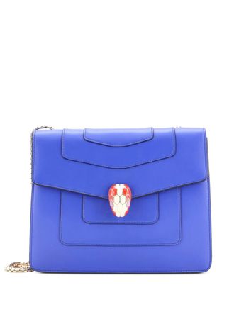 Bulgari Serpenti Forever Square Leather Medium shoulder bag - Blau