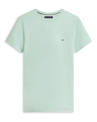 Tommy Hilfiger Stretch-T-Shirt mit kleiner Logo-Stickerei, Slim Fit in