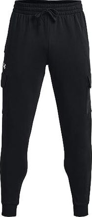 Under Armour Homme UA Rival Fleece Cargo Jogger Pantalon De Survêtement, Castlerock Chiné Clair/Blanc, S EU
